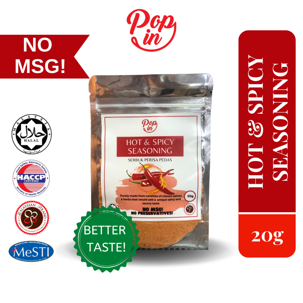 Pop-In Hot & Spicy Sprinkle Snack Seasoning Real Premium Seasoning No ...