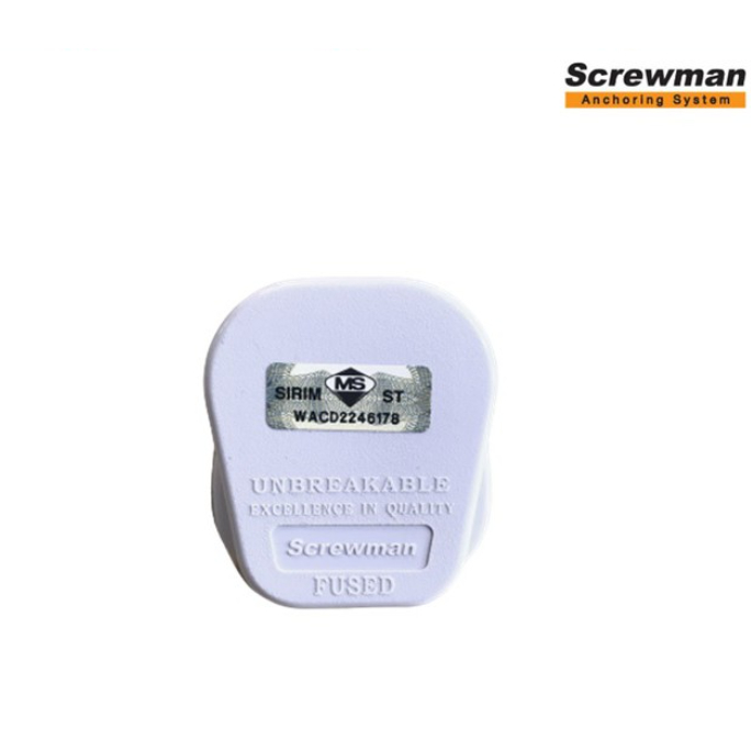 Screwman 13A Plug Top 3 Pin Plug Sirim Approved | Shopee Malaysia