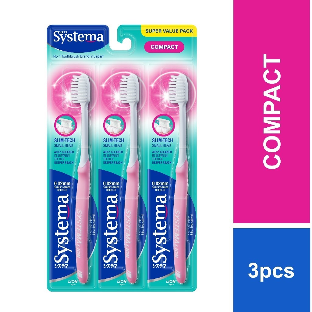 SYSTEMA Toothbrush Super Value Pack 3s Compact -Berus gigi SYSTEMA ...