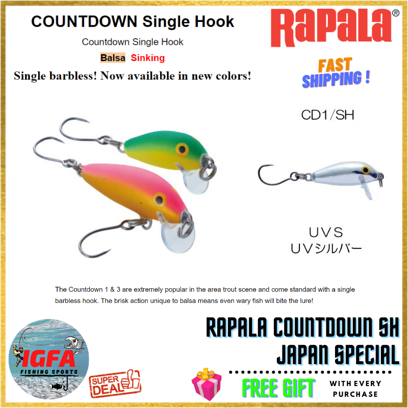 [IGFA] RAPALA COUNTDOWN SH CD01SH CD03SH Rapala Lure Pancing Gewang Rapala Single Hook Rapala ...