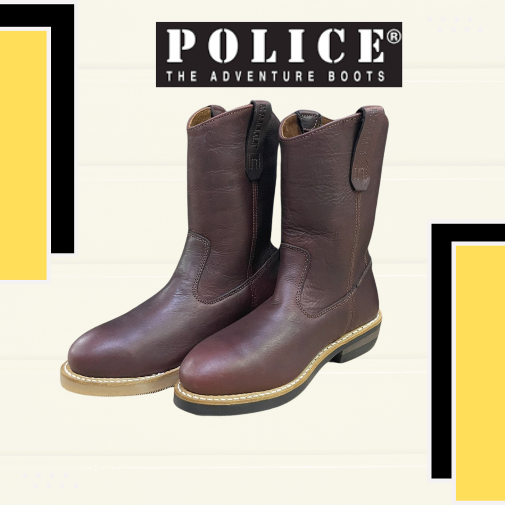 POLICE Heavy Duty High Cut Safety Boot A Shape (READY STOCK) | Shopee ...