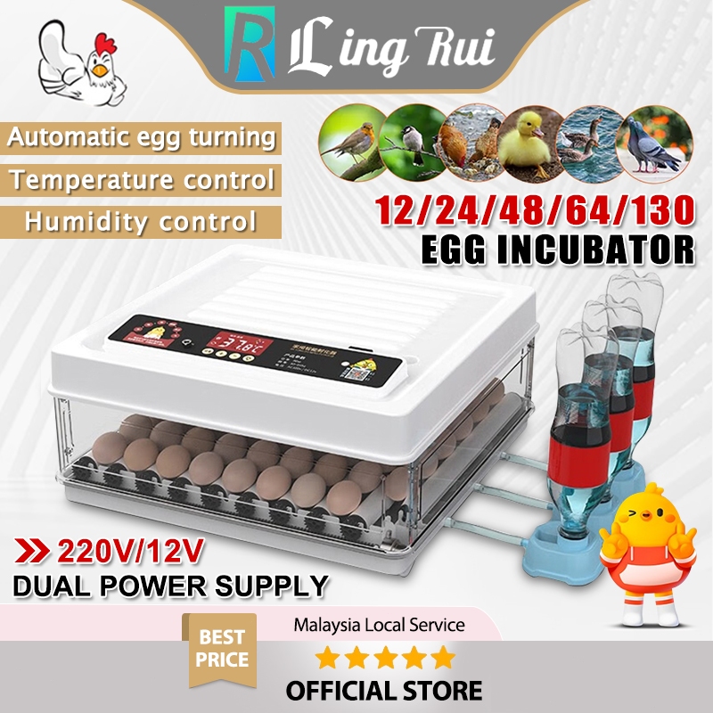 130 Eggs Auto Turning Incubator Thermostatic Alat Mesin Penetas Tempat ...