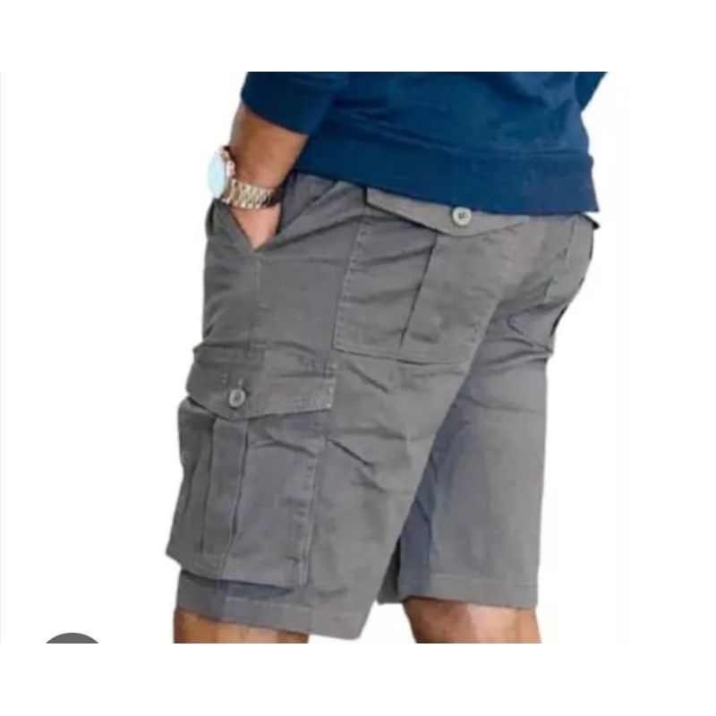 ({6pockt pendek unisex }) harga murah.(waran Grey-Navy. Ready stock ...