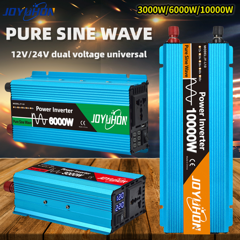 JOYUHON 10000W Pure Sine Wave Power inveter DC 12V/24V to AC 220V Power ...