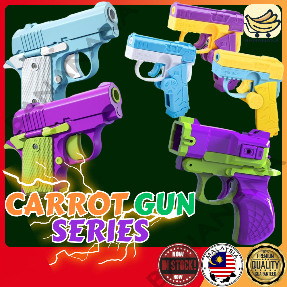 3D Gravity Carrot Gun Fidget Toy Creative Decompression Toy Mini 1911 ...