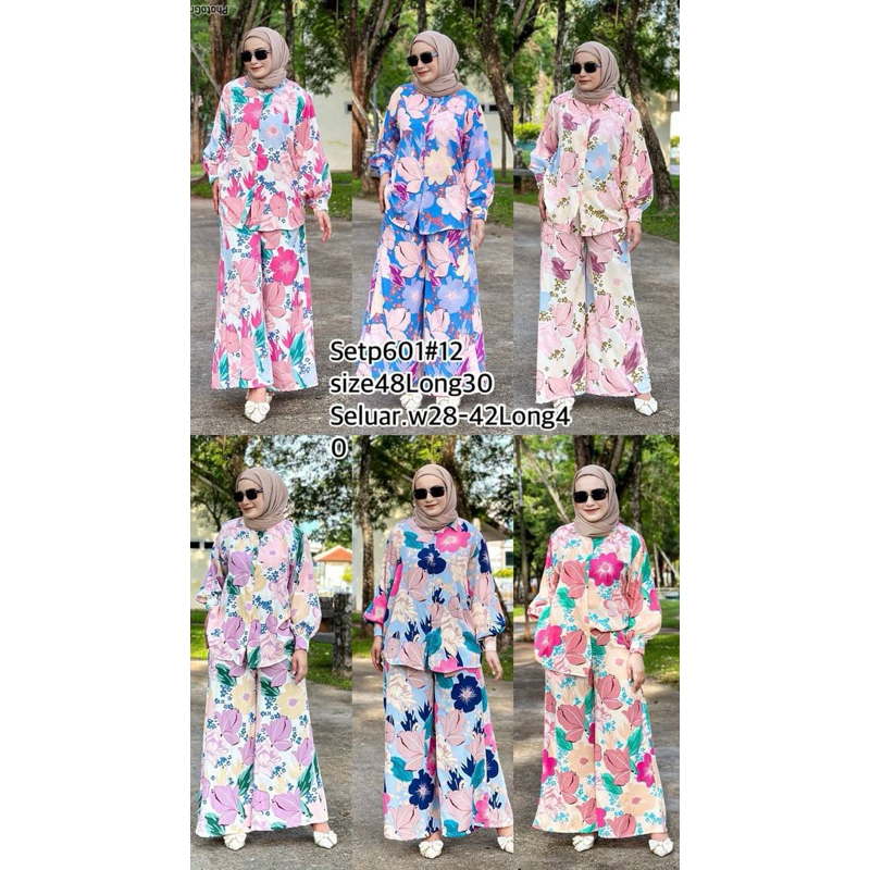 NEW ITEM SET KEMEJA+PALAZO CODE P601 STOCK BARU | Shopee Malaysia