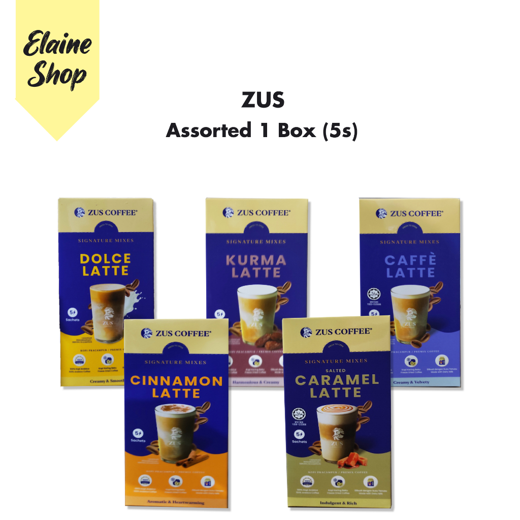 Zus Coffee Signature Mixes 3in1 Sachets 5s Caffe Latte Salted Caramel ...