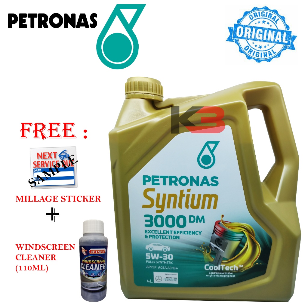 PETRONAS SYNTIUM 3000 DM 5W-30 5W30 SP FULLY SYNTHETIC ENGINE OIL ( 4L ) | Shopee Malaysia