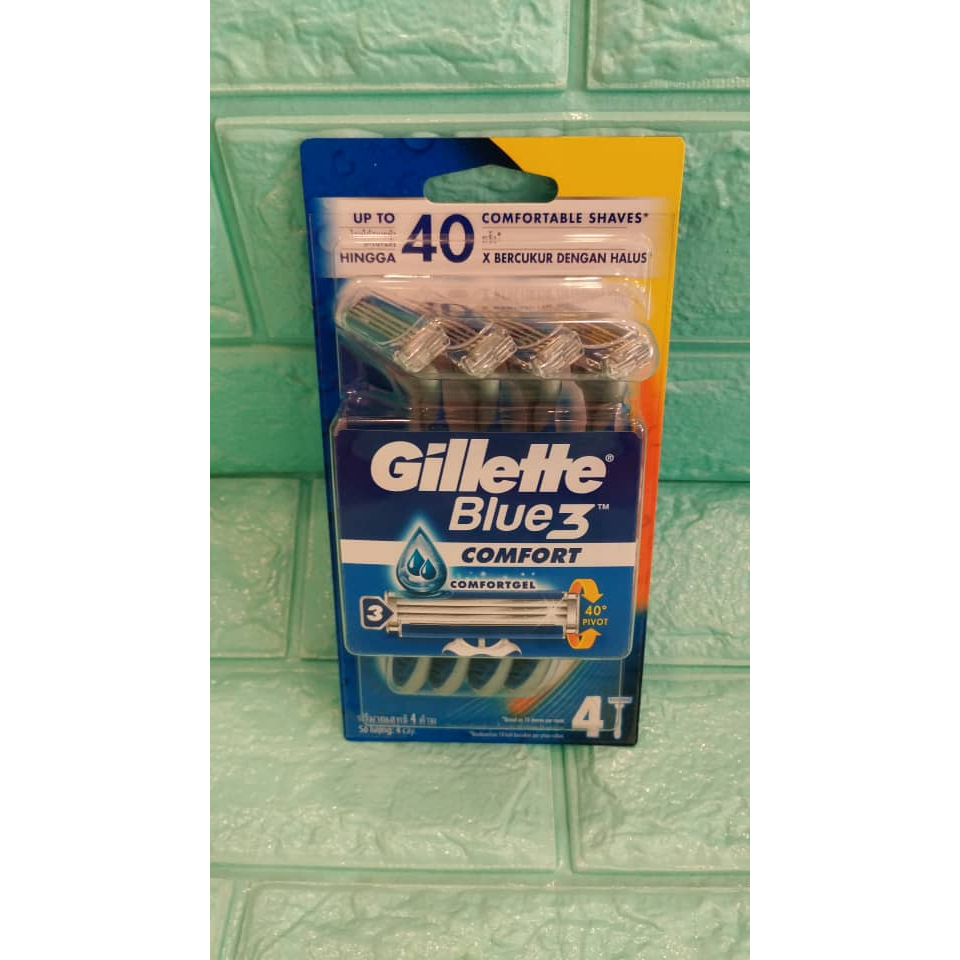 GILLETTE Blue 3 Comfort (4 Razor) | Shopee Malaysia