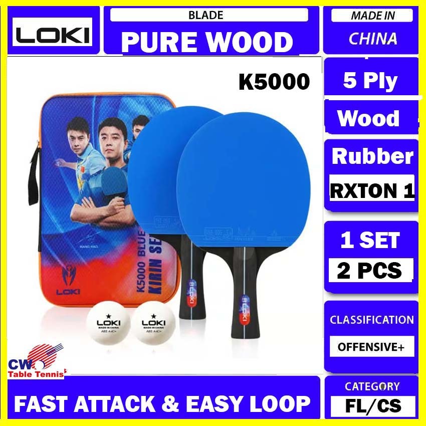 LOKI K5000 ping pong paddle quality portable table tennis set with 2 rackets 2balls loki ready ...