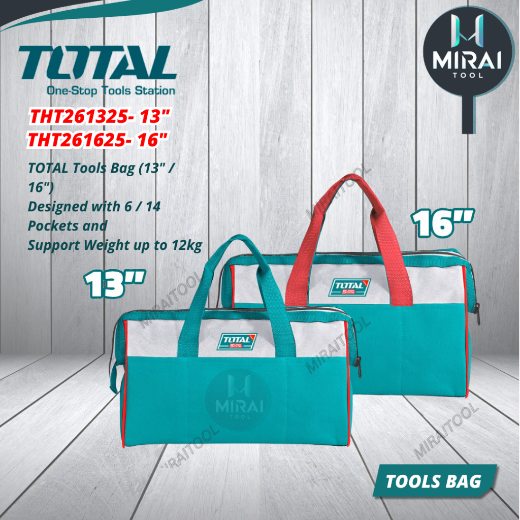 TOTAL THT261325 (13") / THT261625 (16") Tools Bag | Shopee Malaysia