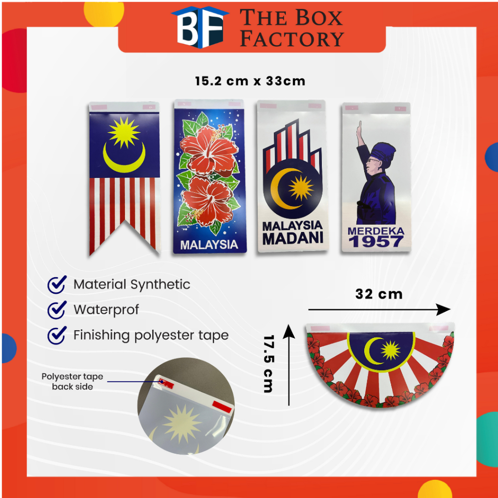 TBF Bendera Hiasan Merdeka Semarak Jalur Gemilang Madani Bunga Raya ...