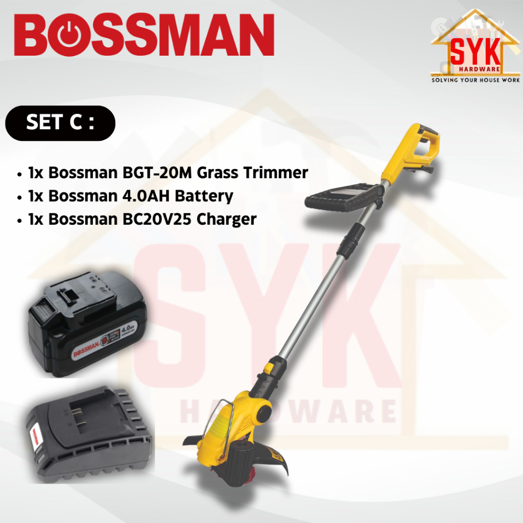 SYK FREE SHIPPING BOSSMAN BGT 20M 20V Cordless Grass Trimmer Outdoor Gardening Trimmer Pemotong Rumput Shopee Malaysia