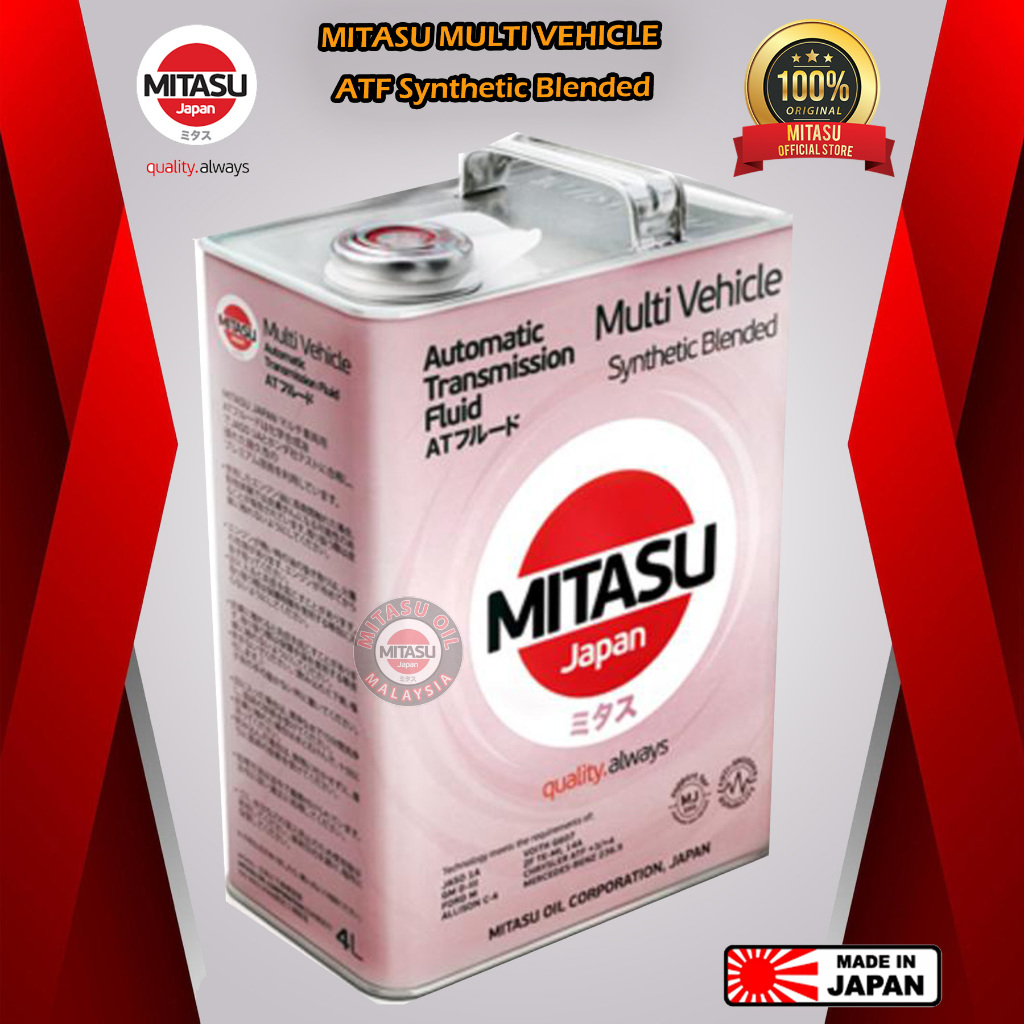 MITASU MULTI VEHICLE ATF Synthetic Blended ATF Gear Oil 4L | Shopee ...