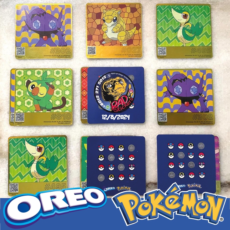16 Limited OREO Pokemon Photocards (Sandshrew, Sableye, Snivy, Grookey ...