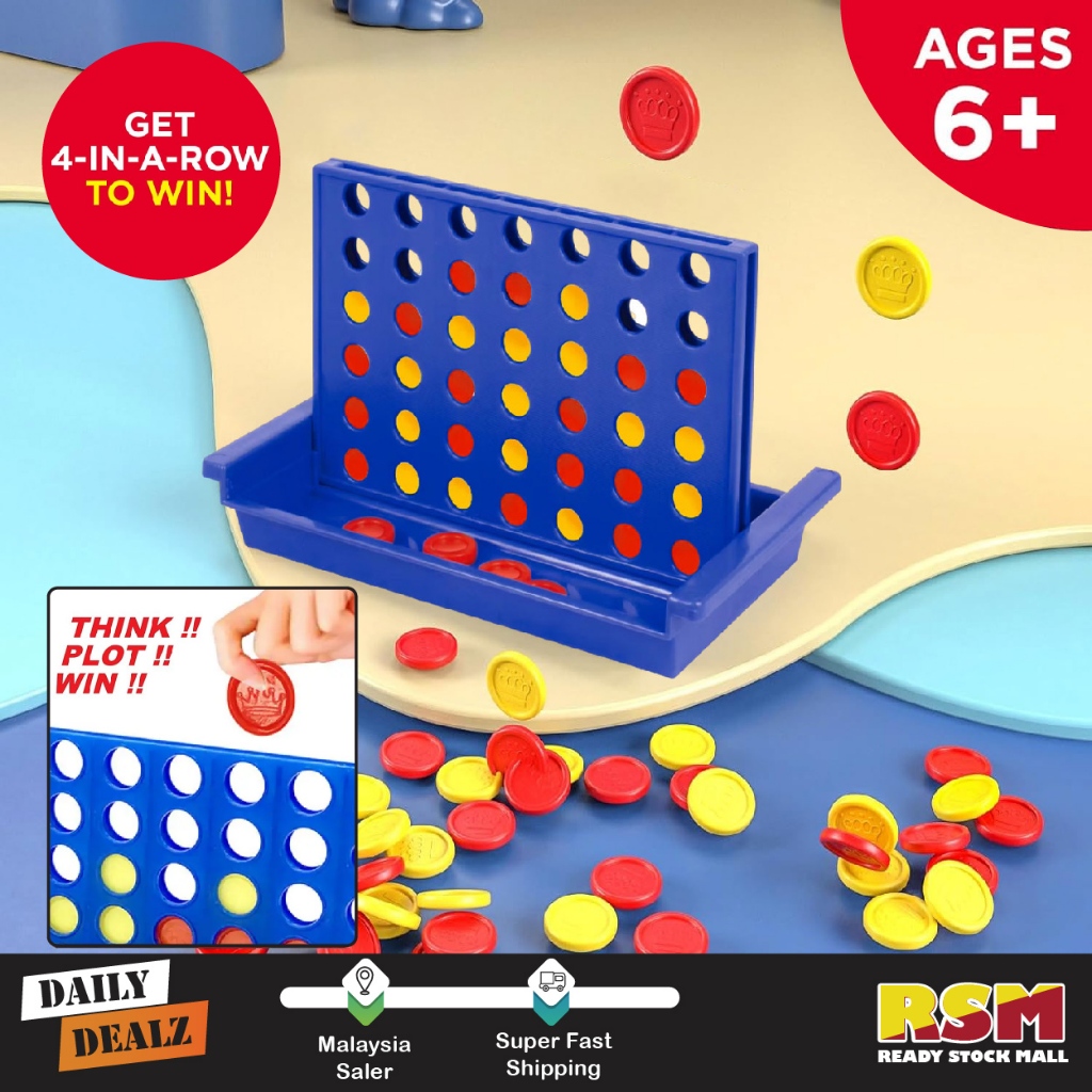 BINGO 4 IN A LINE Family Board Games Strategic Game Connect Four Row ...