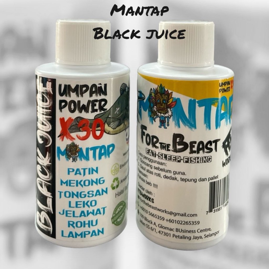 MANTAPBAIT PREDATOR 60ML / BLACK JUICE 100ML / PLA+BUK 100ML (2 BOTOL ...