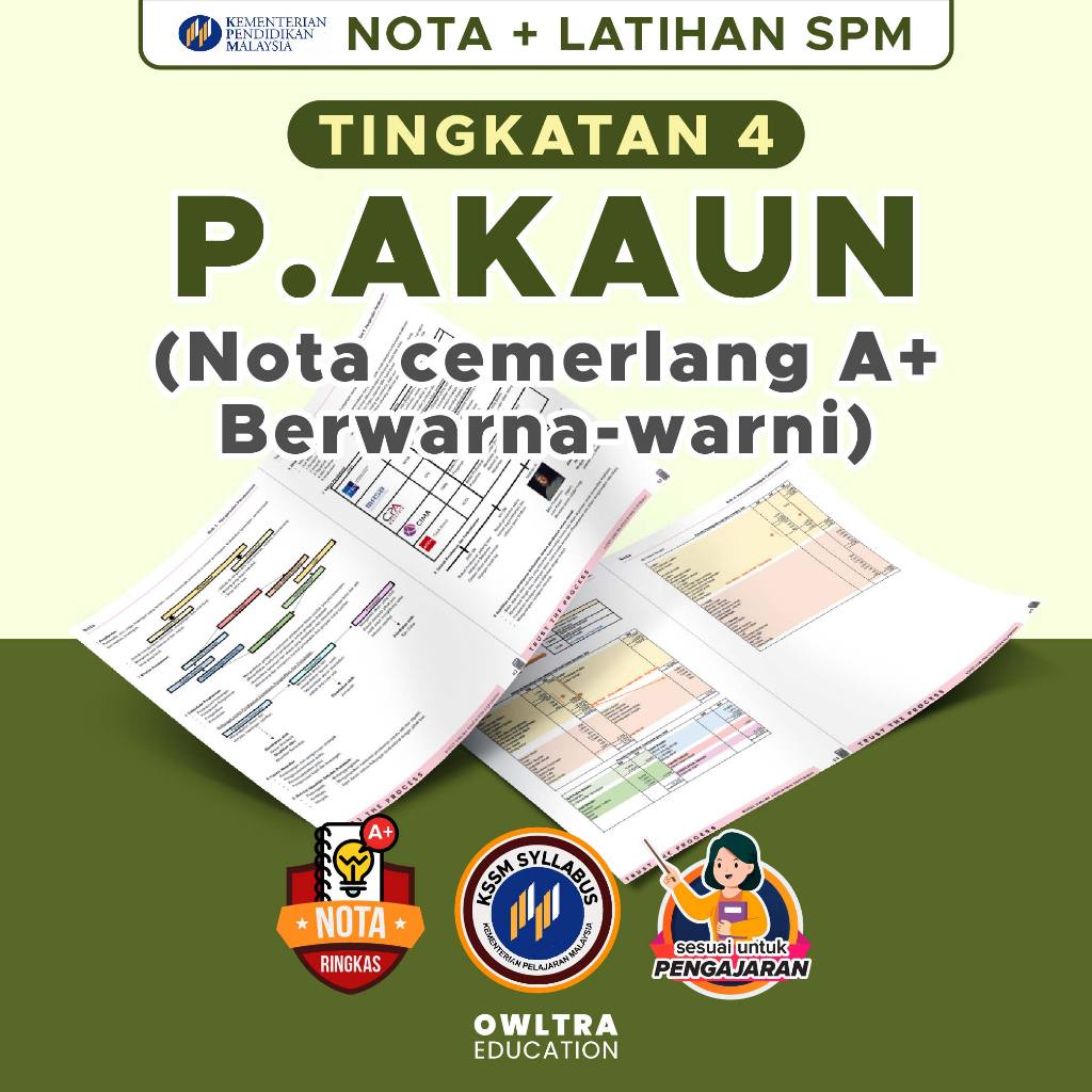 Nota Prinsip Akaun UASA Tingkatan 4 SPM Nota Latihan A+ (Printed Note) | Shopee Malaysia