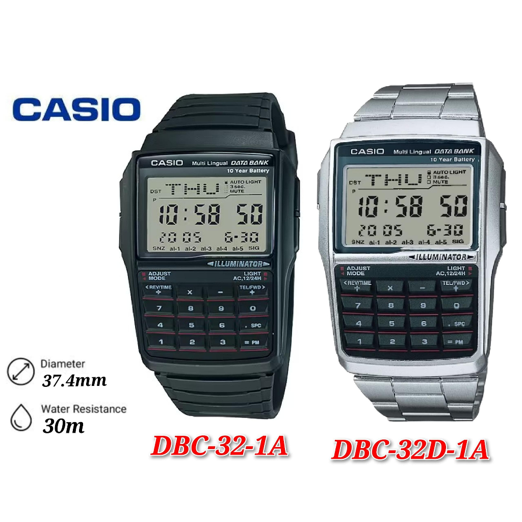 CASIO DBC-32 / DBC-32D DATA BANK WATCH CALCULATOR WATCH . | Shopee Malaysia