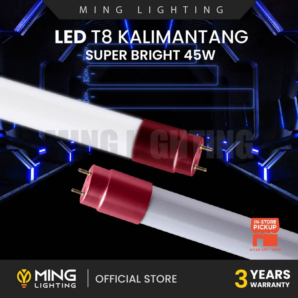 LED 45W Ultra Bright Lampu T8 4FT Light Tube Kalimantang Terang Mentol ...