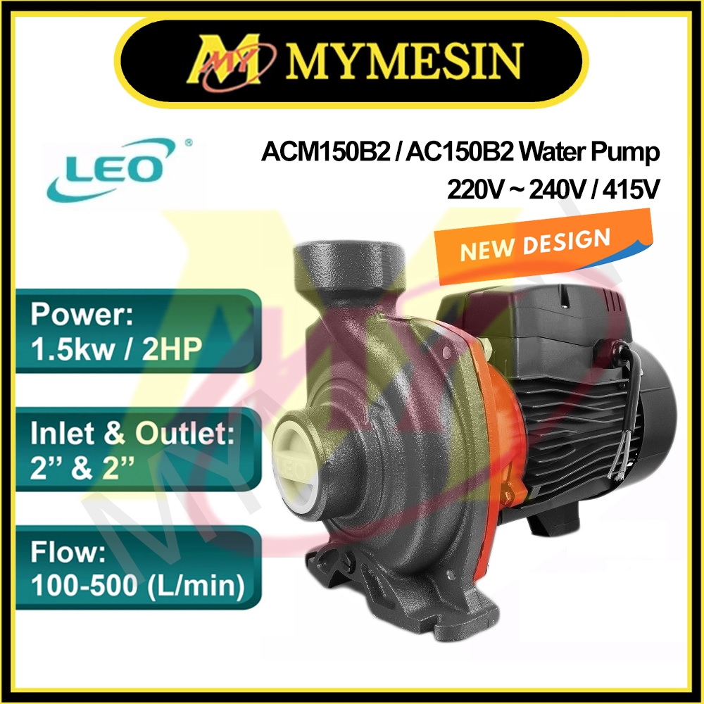 MY LEO 2HP AC150B2 / ACM150B2 Centrifugal Pump Pam Air Kebun Rumah Kolam Air 230V / 415V ...