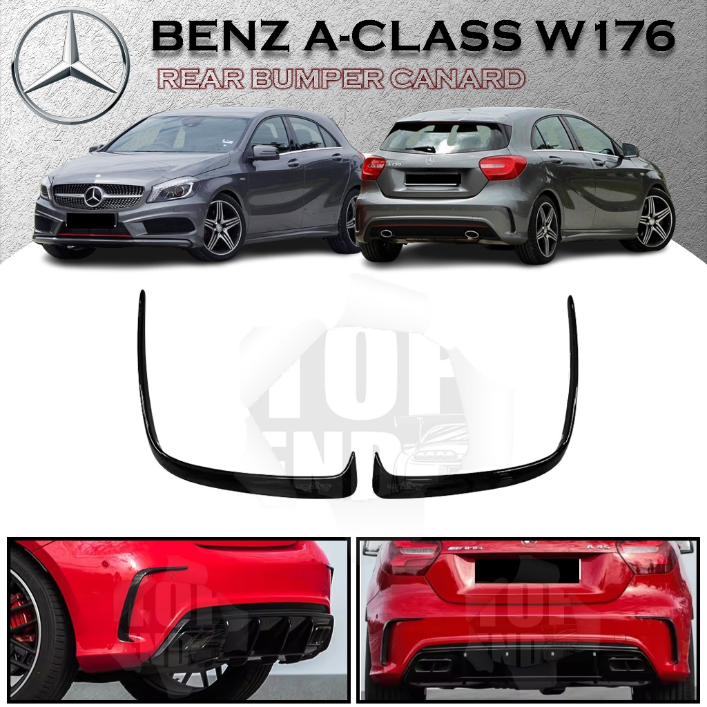 MERCEDES BENZ A-CLASS W176 2013-2018 REAR BUMPER CANARD BENZ W176 A45 ...