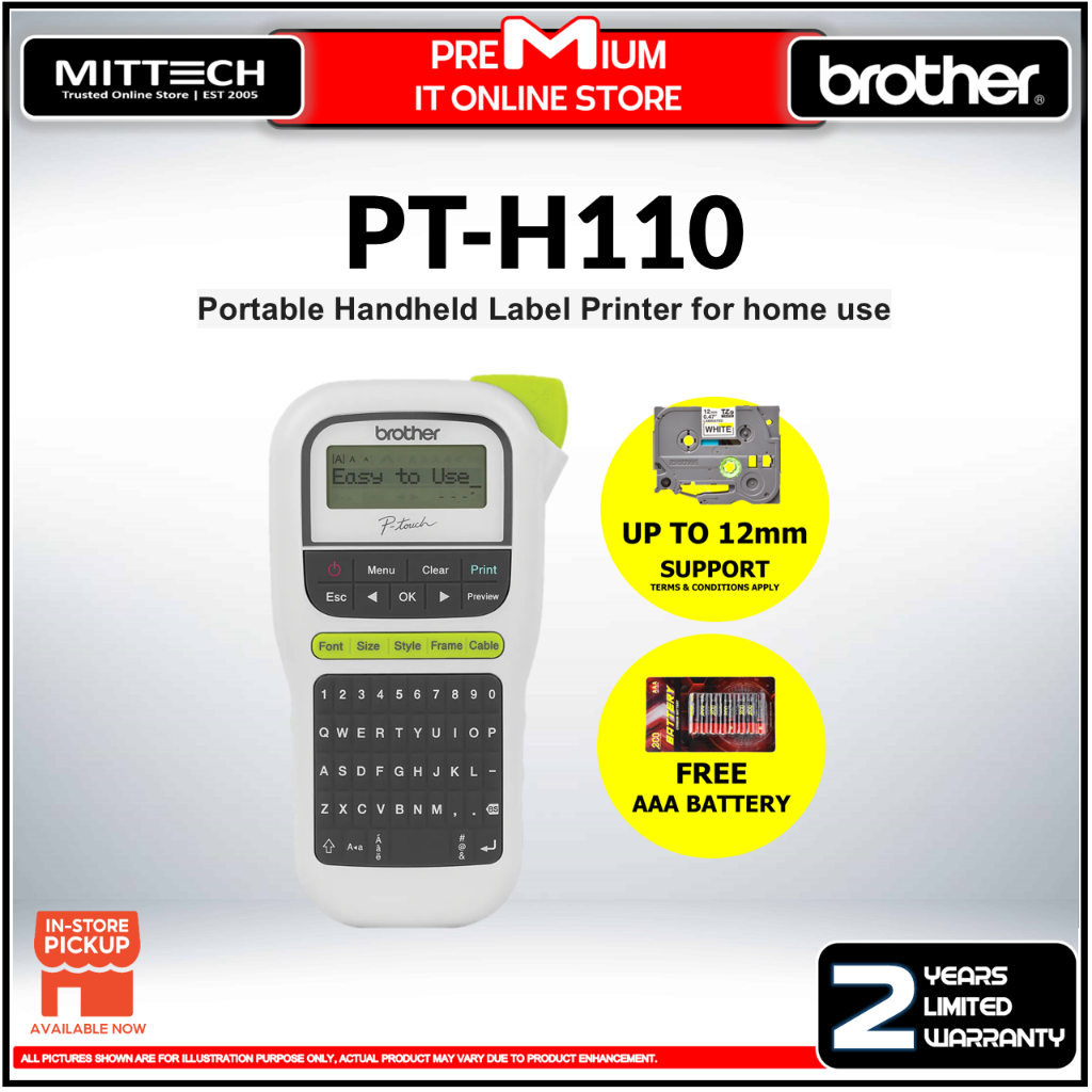 Brother Label Printer P-Touch PT-H110 Portable Home Use Label Maker ...
