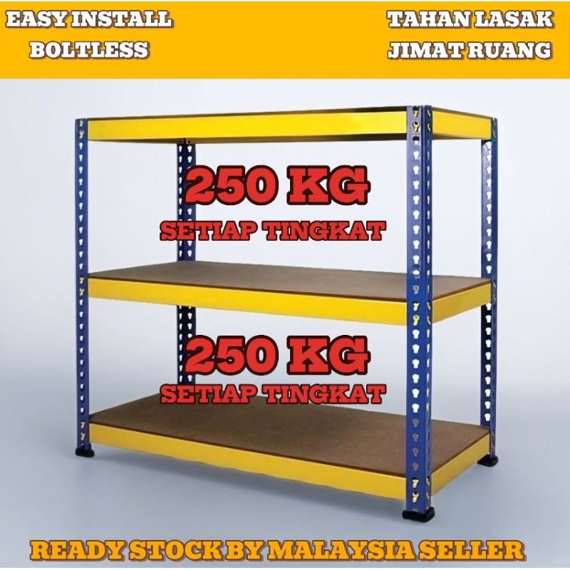 Rak besi heavy duty 3 Tingkat 3 Level Rak Akuarium 3 kaki Rak Barang ...