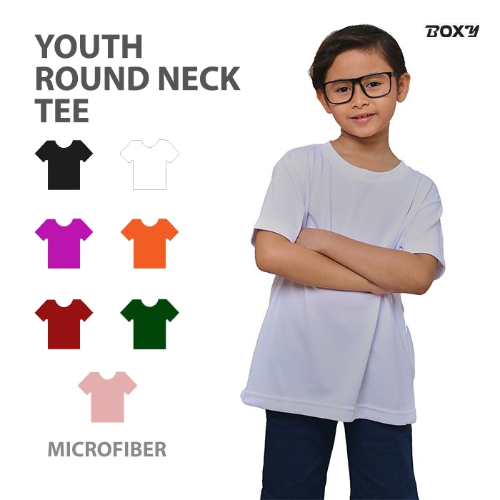 BOXY Baju Budak Microfiber Leher Bulat Lengan Pendek - Kids Microfiber ...