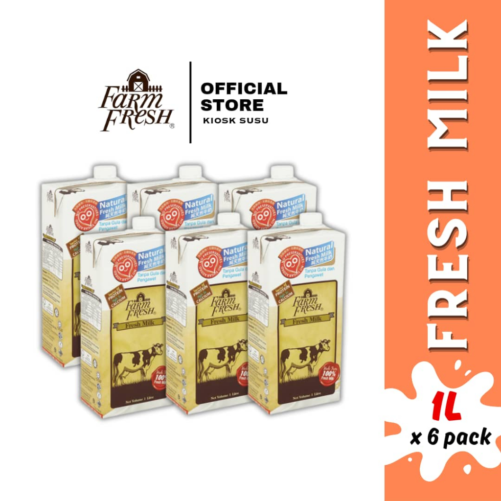 Farm Fresh UHT Fresh Milk 1L x 6 packs | Shopee Malaysia
