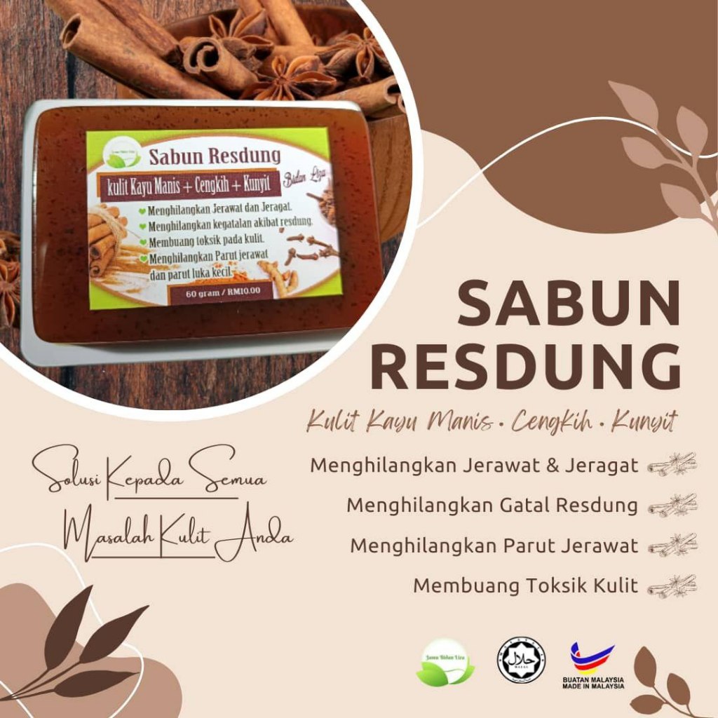 SABUN RESDUNG / KULIT KAYU MANIS / BEBAS JERAWAT DAN JERAGAT / BUANG ...