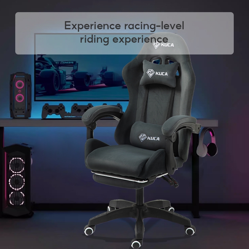 KUCA Gaming Chair Plush Gaming Chair Office Chair Ergonomic Gaming ...
