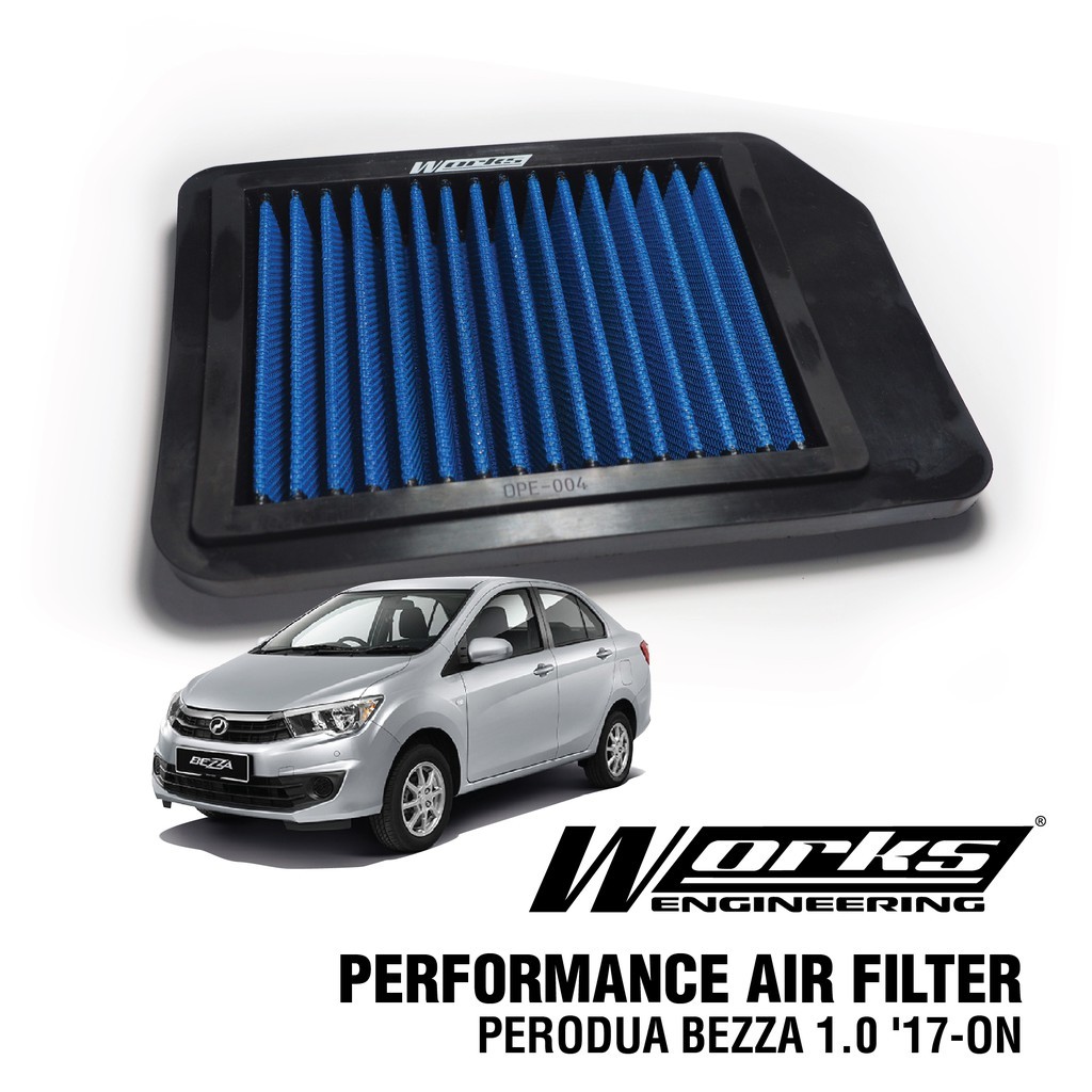 Works Engineering Perodua Bezza 1.0 VVTi '16-on OEM Drop in Air Filter ...