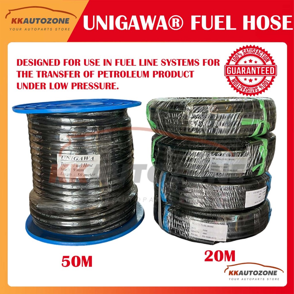 UNIGAWA Fuel hose 4mm 5mm 6mm 7mm 8mm 9mm 10mm 12mm one roll 20 meters 65 feets | Shopee Malaysia