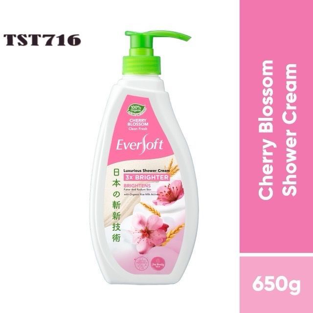 EVERSOFT Cherry Blossom Shower 650g (Bottle) & 550g (Refill Pack ...