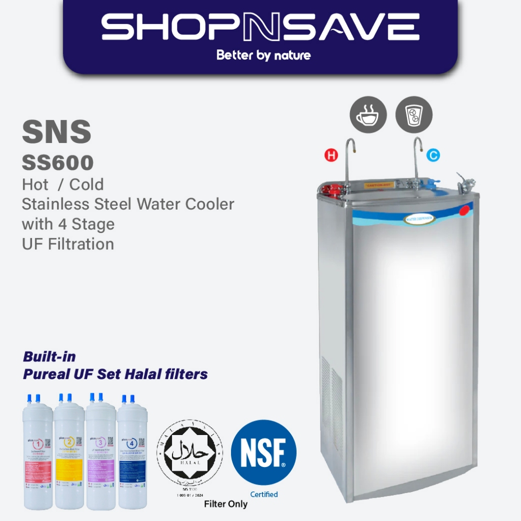 [SNS] SS600 Hot / Cold Stainless Steel Floor Stand Water Cooler (Pureal ...