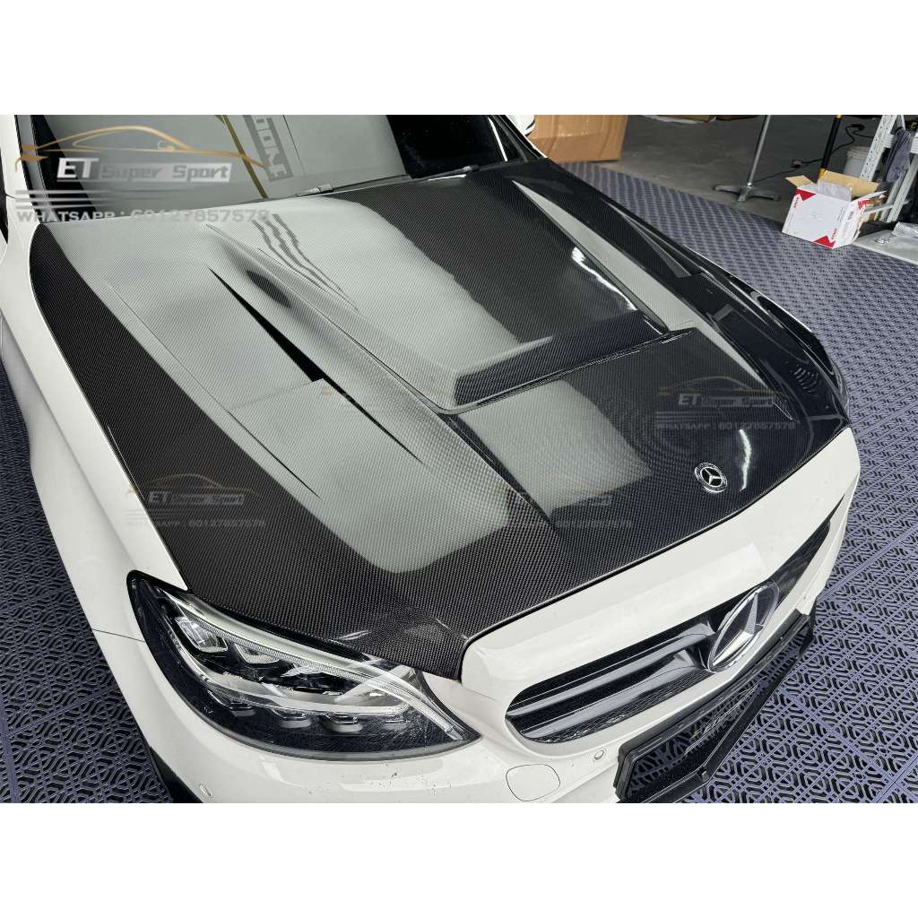 W205 C200 250 300 43 63s Front Carbon Bonnet Hood | Shopee Malaysia
