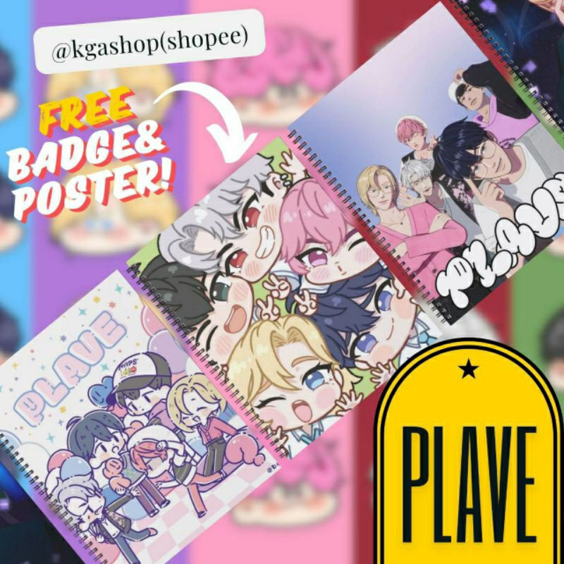 NOTEBOOK PLAVE CHIBI CARTOON KPOP IDOL COVER POSTER BUTTON BADGE FREE ...