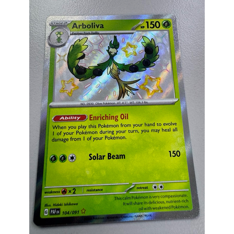Grass type - Pokemon Card - Shiny Arboliva 104/091 | Shopee Malaysia