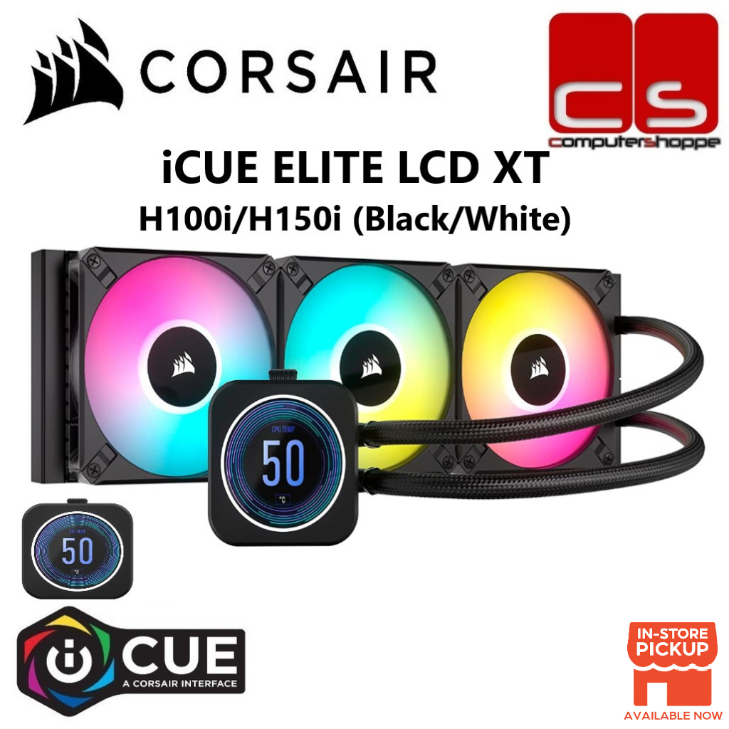 Corsair iCUE Elite LCD XT Display Liquid CPU Cooler - H100i/H150i/H170i (Black/White) | Shopee ...