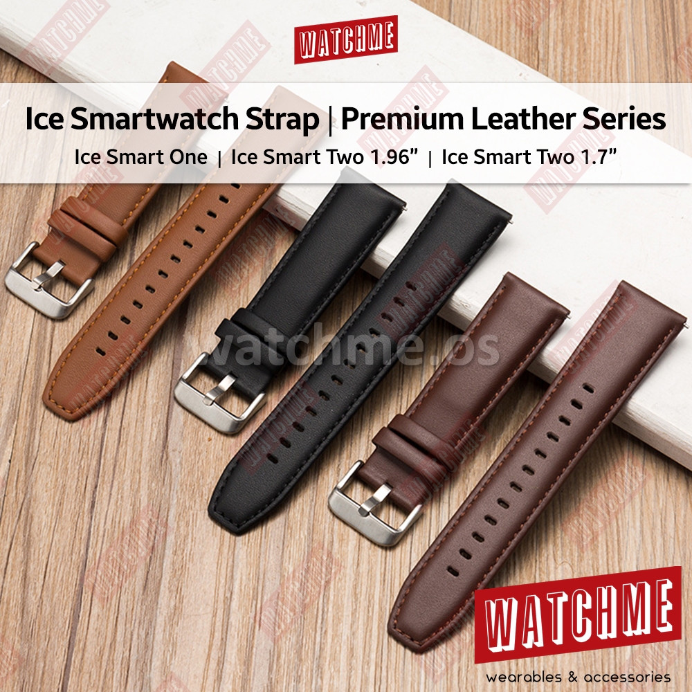 Ice Smart Watch Two Strap, Premium Leather Series 22mm 20mm, Stainless ...