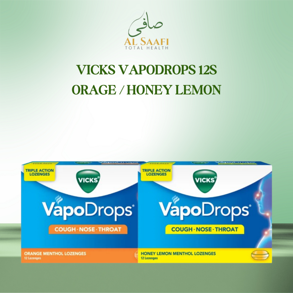 VICKS Vapodrops Menthol Lozenges 12's (Orange | Honey Lemon ) | Shopee ...