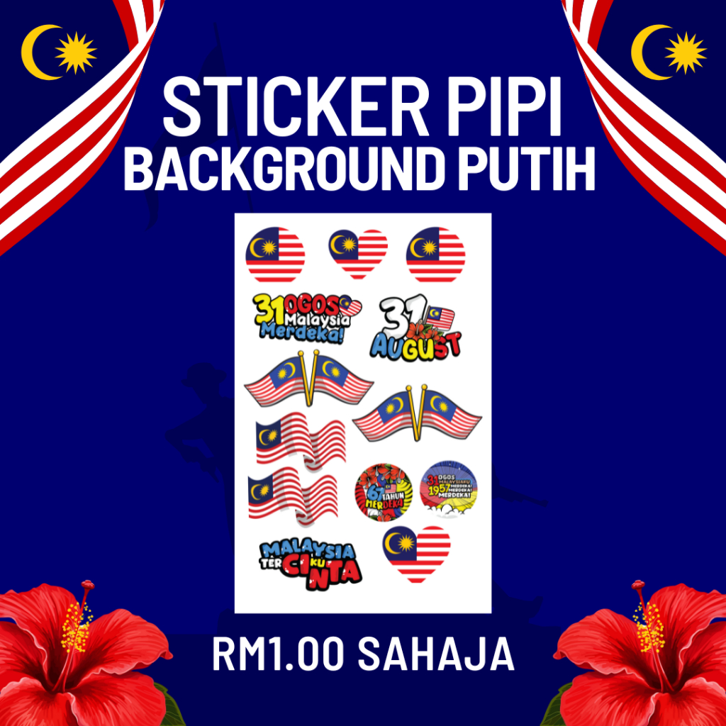 [STICKER] Pelekat Pipi Muka Hari Merdeka Malaysia Cheek Face Malaysia ...