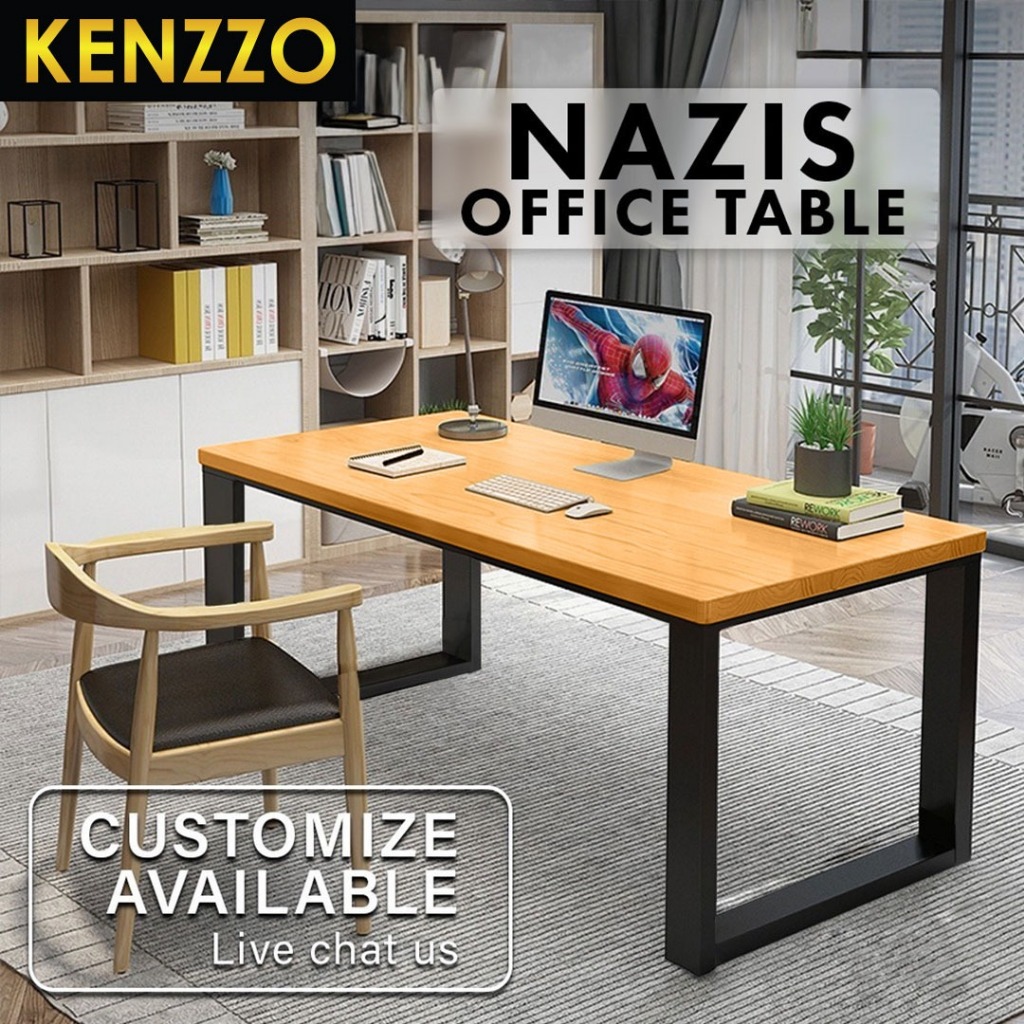 KENZZO: Nazes Solid Wood Office Table/ Study Table / Meja Belajar ...