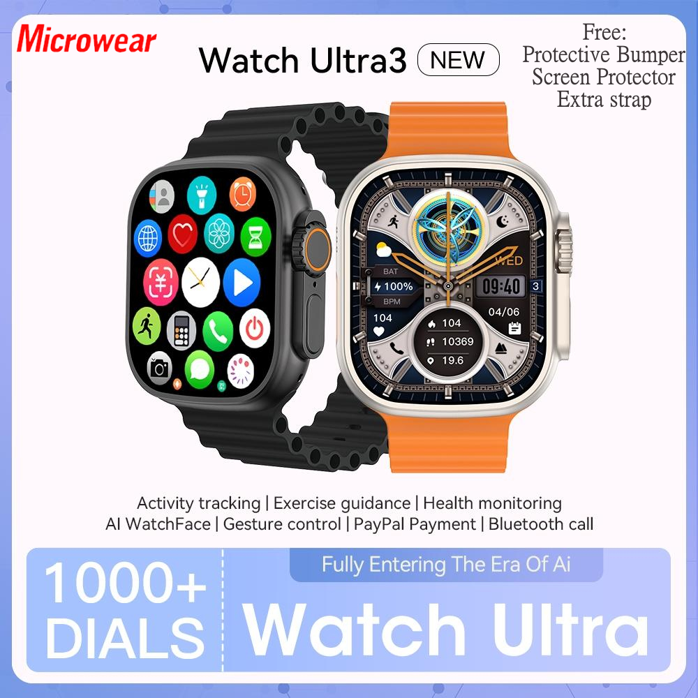Microwear Ultra 3 Smart Watch New Wearmax OS 10 Super Amoled 2.04 ...