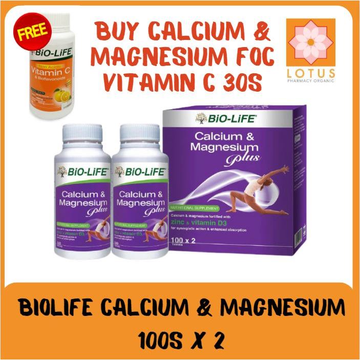 BioLife Calcium & Magnesium Plus ( 30s /100s /100s x2 ) foc Vitamin C ...