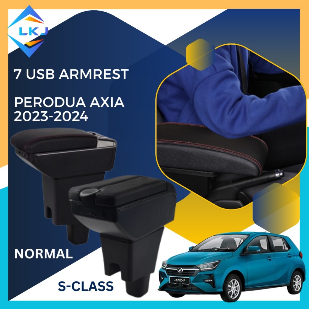 Perodua Axia 2023 - Present Armrest Adjustable 7 USB Charging Port With ...