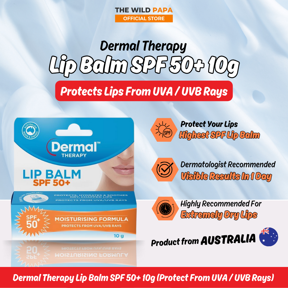 DERMAL THERAPY Lip Balm SPF 50+ 10g Sun Protection For Lips Dry, Crack ...