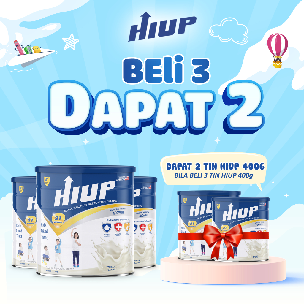 (BELI 3 TIN 400G PERCUMA 2) Susu Pertumbuhan Tinggi Hiup untuk Kanak ...