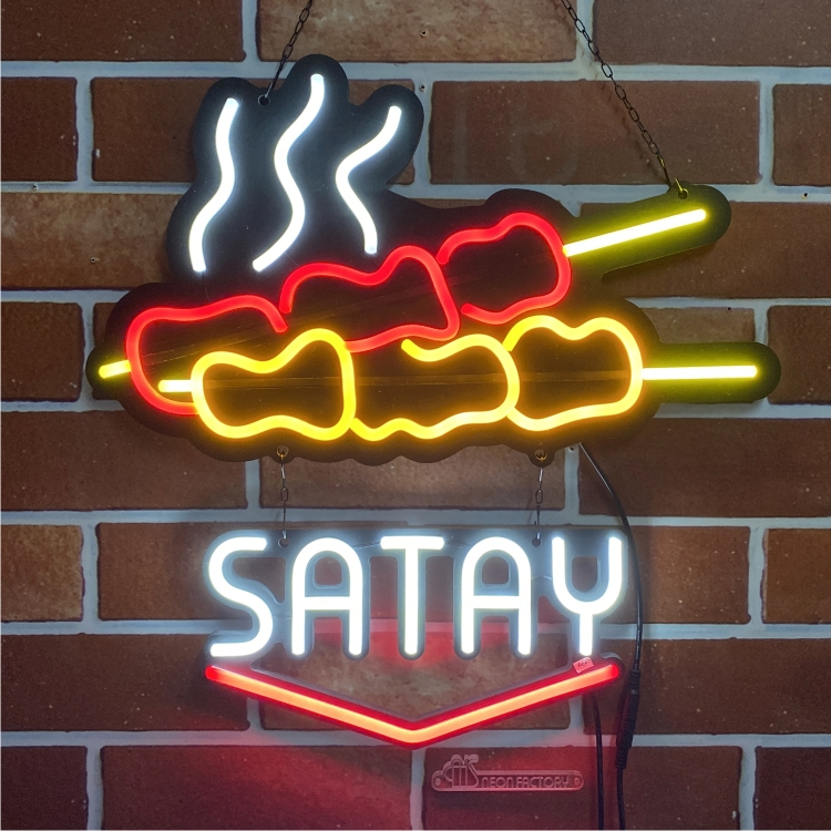 Hot Satay LED Neon Signs Sate Store Satay Otak Street Signage Made In ...